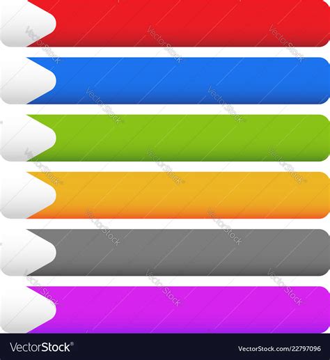 Set Blank Rectangular Button Backgrounds Vector Image