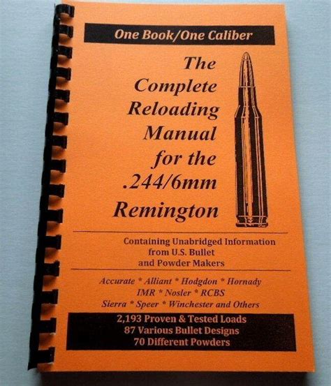244 And 6mm Remington The Complete Reloading Manual Load Books 76