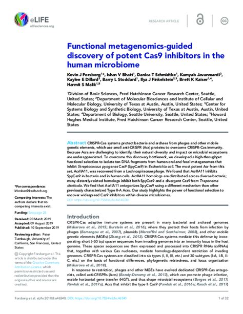 Pdf Functional Metagenomics Guided Discovery Of Potent Cas9