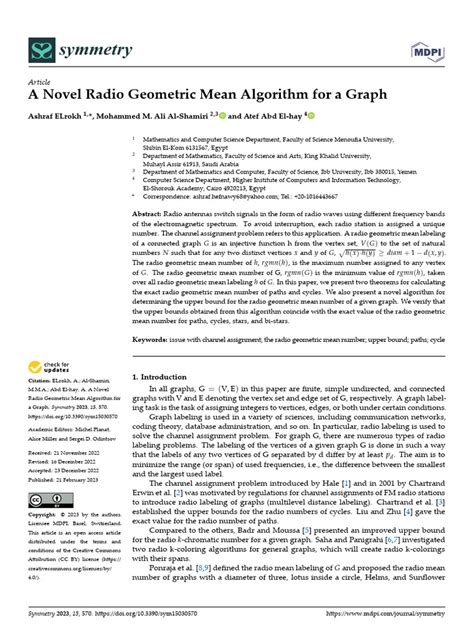 Anovelradiogeometricmeanalgorithmforagraph Pdf Vertex