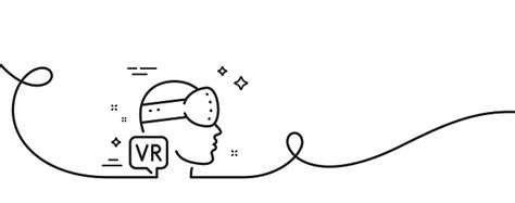 증강 현실 라인 아이콘입니다 Vr 시뮬레이션 사인 헤드셋 안경 컬이 있는 연속 라인 벡터 360도 촬영에 대한 스톡 벡터 아트 및 기타 이미지 Istock