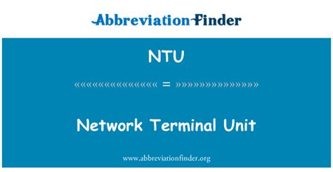 Ntu Stands For Network Terminal Unit Abbreviation Finder