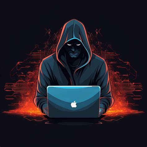 Premium Photo Hooded Hacker Logo Mascot