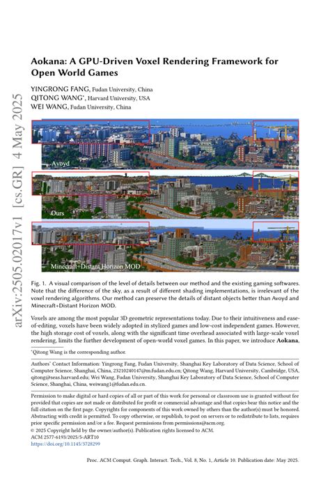 PDF Aokana A GPU Driven Voxel Rendering Framework For Open World Games