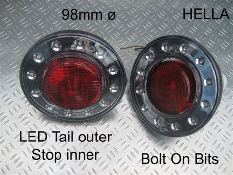2 Hella Led Ring Rear Tail And Stop Light Lamps 98mm 55mm Kit Car Custom