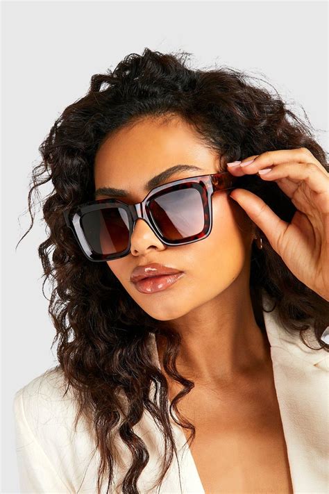 Sunglasses Tortoise Shell Square Frame Sunglasses Boohoo