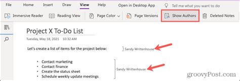 How To View Edits And Changes By Author In OneNote