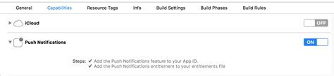 Ios Missing Push Notification Entitlement In Cordovamobilefirst App