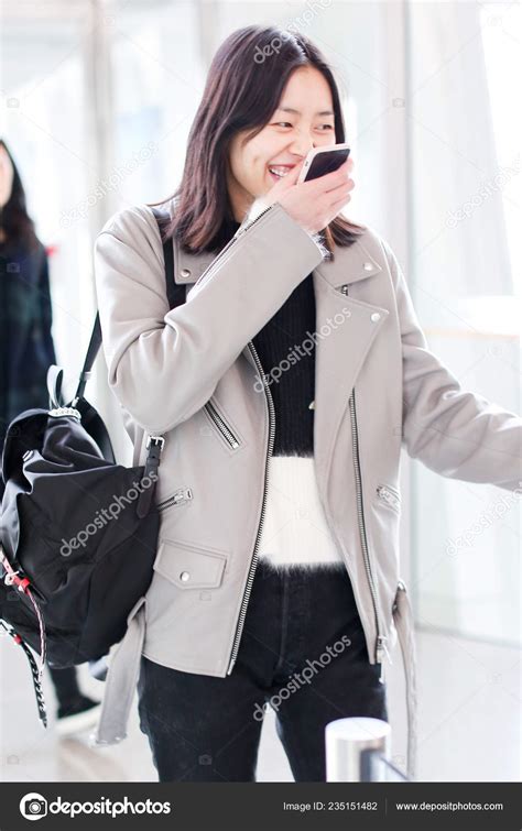 Chinese Model Liu Wen Pictured Beijing Capital International Airport Beijing — Stock Editorial