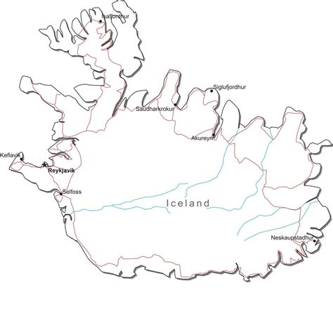 Printable Map Of Iceland Pl