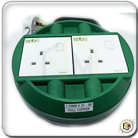 Round Extension Plug Bulat Wire Trailing Socket 2 Gang 5 Meter 1 25mm X 3c Full Copper Box Cable