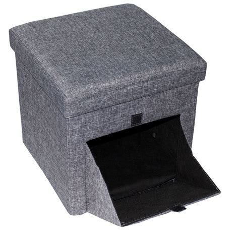 Табуретка Tb60 С място за съхранение Сгъваема 38х38х38 см Сива Emag Bg