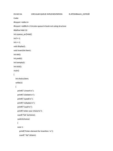 Circular Queue Implement Pdf Queue Abstract Data Type
