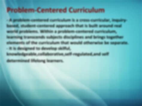 Solution Types Of Curriculum Design Models Problem Centered Design