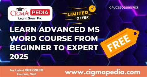 Learn Advanced Ms Word Course From Beginner To Expert 2025 Free Udemy Course Cigma Pedia