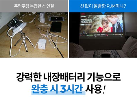 프로젝터매니아 Pjm미니7 미니 빔프로젝터 음성인식 에어마우스 감도 깊은 취향 셀렉트샵 29cm