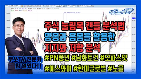 주식투자 221211 주식 눌림목 캔들 분석법 양봉음봉을 활용한 지지와 저항 분석pn풍년 한미글로벌 오파스넷 남화토건 에스와이 노을 한동훈 김동연
