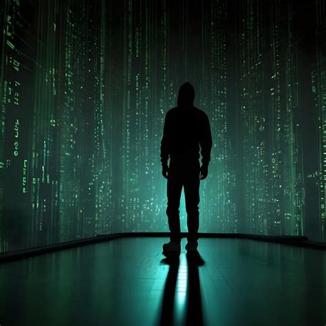 A Vibrant Cascading Of Colorful Silhouette Cyber Crime Hacker On