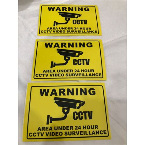 Weatherproof Cctv Sign Alloy Sheet Plate Rust Proof Cctv Warning Sign