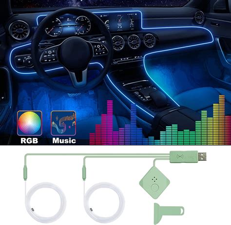 Car Led Strip Lights Interior Lights Ambient Lighting Kit With RGB 16