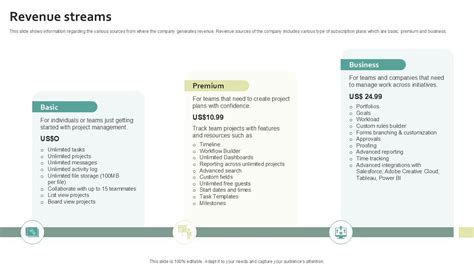 Revenue Streams Work Management Software Development Organization Ppt Templ