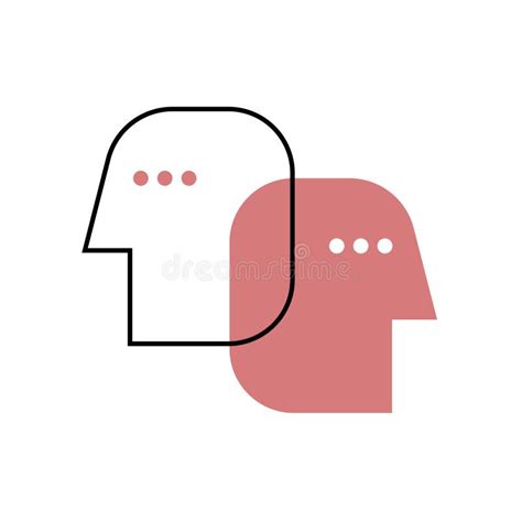 Two Connected Line Profiles Of People Abstract Minimal Logo Stock