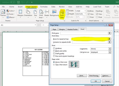 Techtalk Excel Repeat Spreadsheet Column Headings At Top Of Page