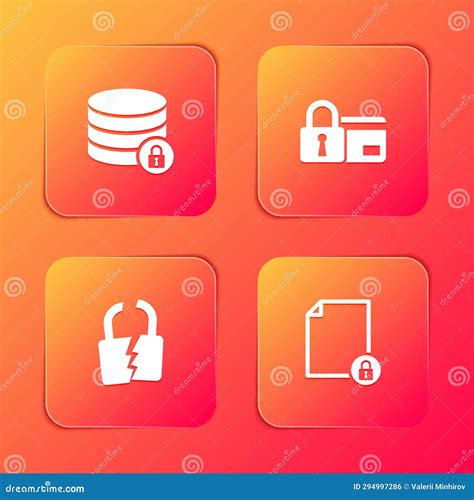 Set Server Security With Lock Credit Card Broken Or Cracked And