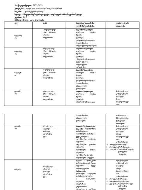 5 6 კლასი თემატური მატრიცა Pdf