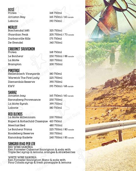 Menu At Cursive Lifestyle Eatery Restaurant Pretoria