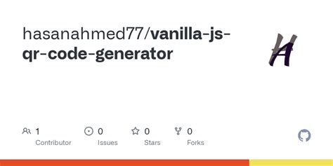 github hasanahmed77 vanilla js qr code generator