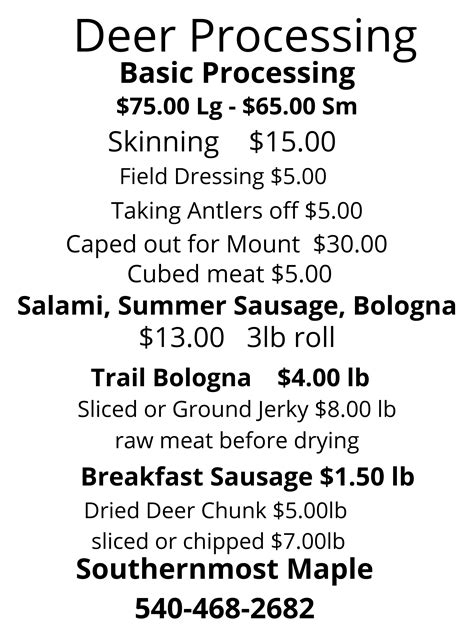 Deer Processing Maple Tree Outdoors Deer Processing Highland County Va