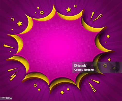 만화 배경입니다 하프 톤과 음향 효과와 노란색 분홍색 연설 거품 팝 아트 스타일의 만화 포스터 3차원 형태에 대한 스톡 벡터 아트 및 기타 이미지 Istock