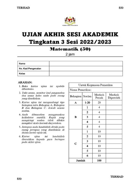 Ua23smktmm 2 Matematik Form 3 Pdf