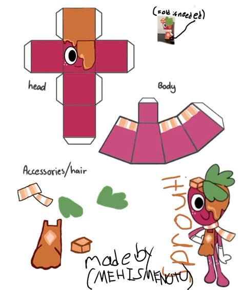 Made My First Papercraft Template Sprout From Dandys World Paper Doll Template Paper