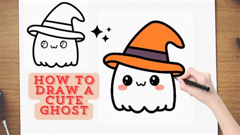 How To Draw A Cute Ghost Easy Step By Step Drawing Tutorial For