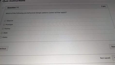 Solved Which Of The Following Are Behavioral Design Patterns Chegg