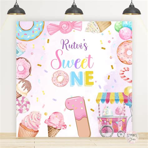 Candy Land Theme Birthday Backdrop Customised Ezyprints Studio