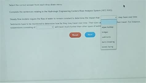 Select The Correct Answer From Drop Down Menu Complete The Sentences