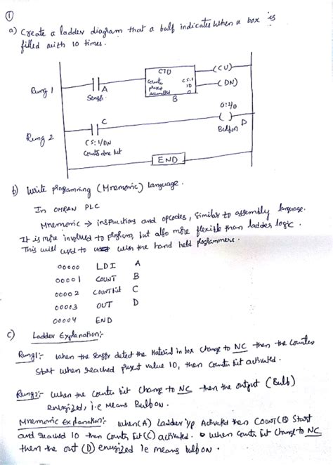 use omron plc a create a ladder diagram logical that a bulb