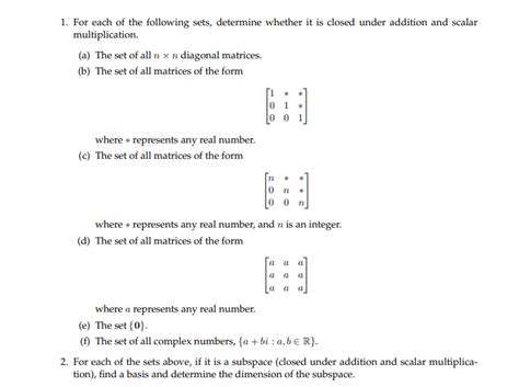 Solved For Each Of The Following Sets Determine Whether Chegg