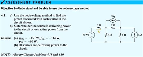 A Use The Node Voltage Method To Find The Power Associated With Each Source In The Circuit