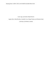 N EBP Paper Running Head CUROS CAPS AN EVIDENCE BASED PRACTICE Curos Caps An Evidence