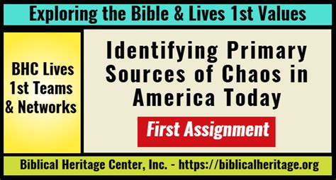 Identifying Primary Sources Of Chaos In America Today