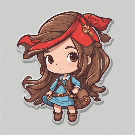 Pirate Girl Cartoon Vector Premium Ai Generated Vector