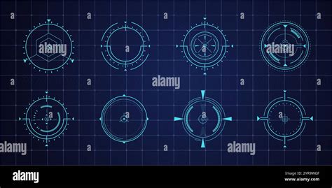 Hud Aim Pointer Optical Target Futuristic Focus Range Indicators Laser Crosshair Collimator