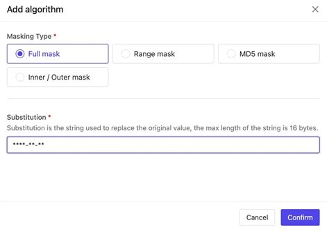 Masking Algorithm Bytebase Docs