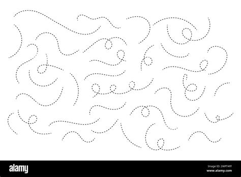 Hand Drawn Dotted Curved Line Shape Vector Stock Vector Image Art Alamy