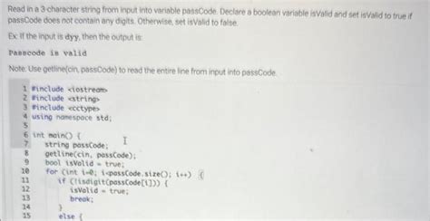 Solved Read In A 3 Character String From Input Into Variable Chegg