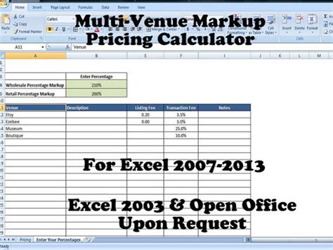 Retail Markup Calculator Markup Pricing Formula Excel Margin Formula